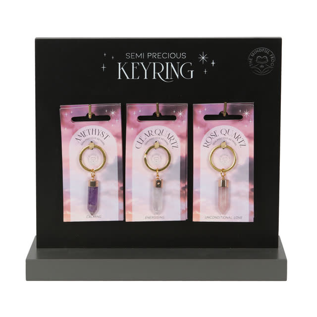 Semi Precious Crystal Keyrings - Ziya Blue
