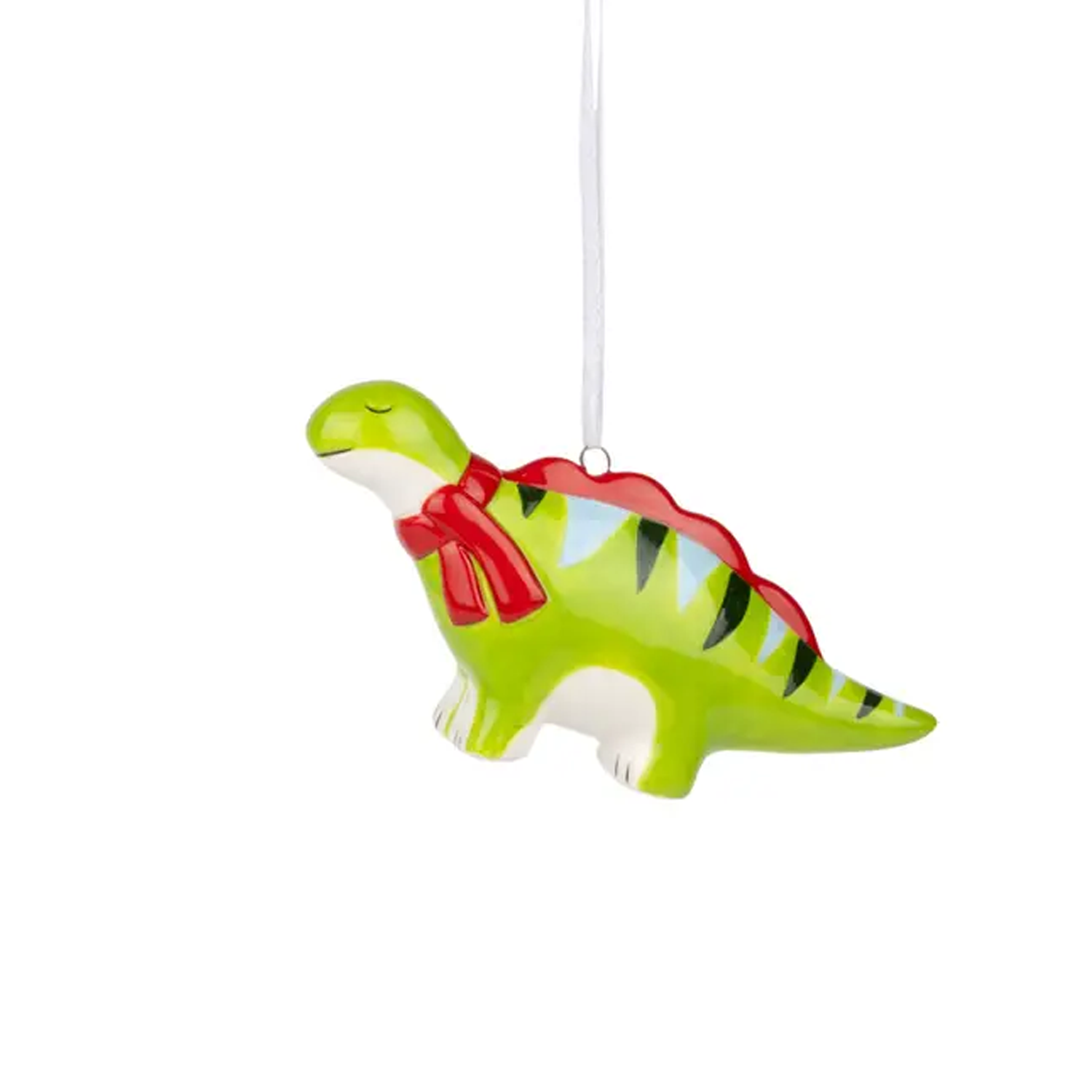 Ceramic Dinosaur Ornament - Light Green - Ziya Blue