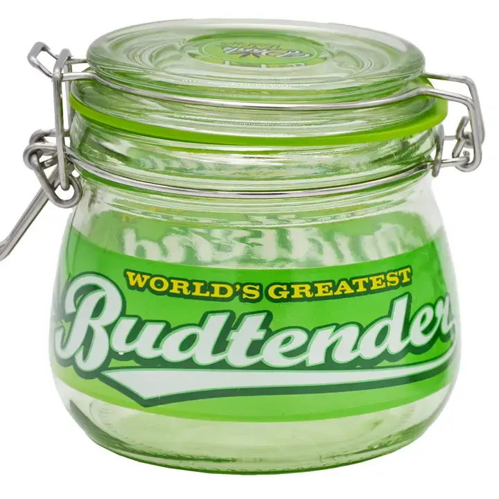 Budtender Large Storage Jar with Gasket Seal Lid - Ziya Blue