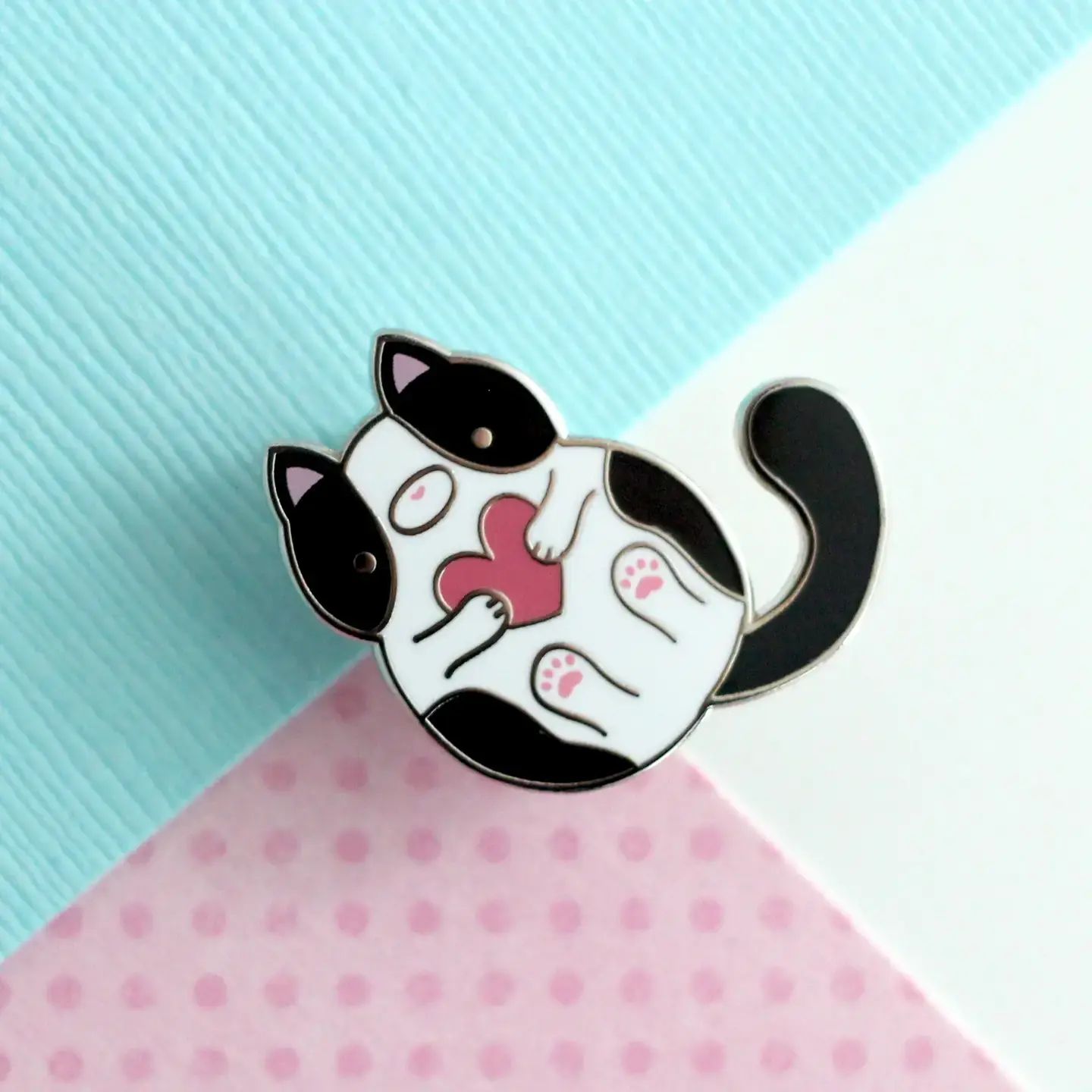 Tuxedo Cat Pin - Ziya Blue