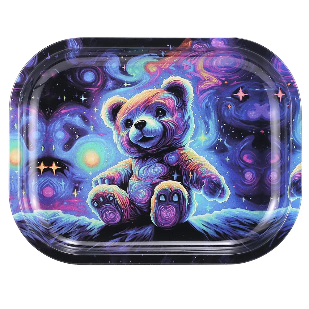 Space Teddy Rolling Tray - Ziya Blue