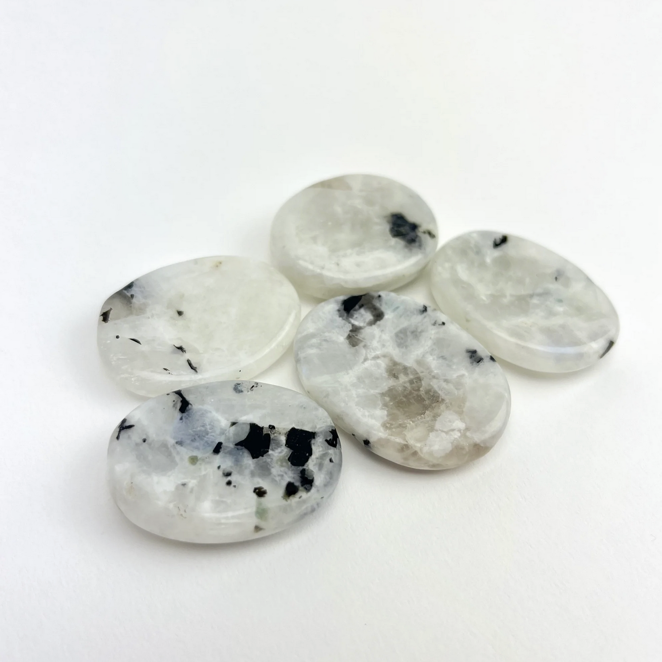 Rainbow Moonstone Worry Stone - Desert Rose