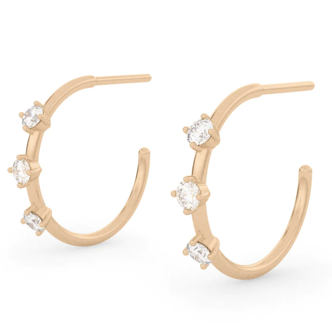 Orion's Belt Hoops |14K Gold - Desert Rose
