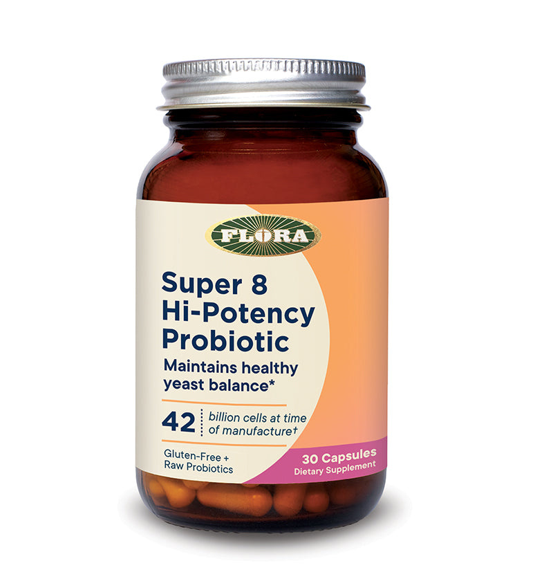 Flora - Super 8 Hi Potency Probiotic - 30 Capsules - Charlotte Vitamins