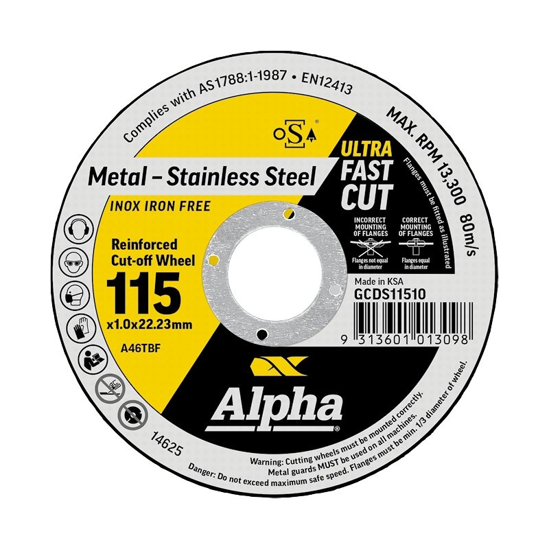 Cutting Disc 115 x 1.0 mm Alpha Bulk - Applied Building Products Australia