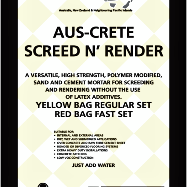 Aus crete Screed Render (fast set) - Applied Building Products Australia