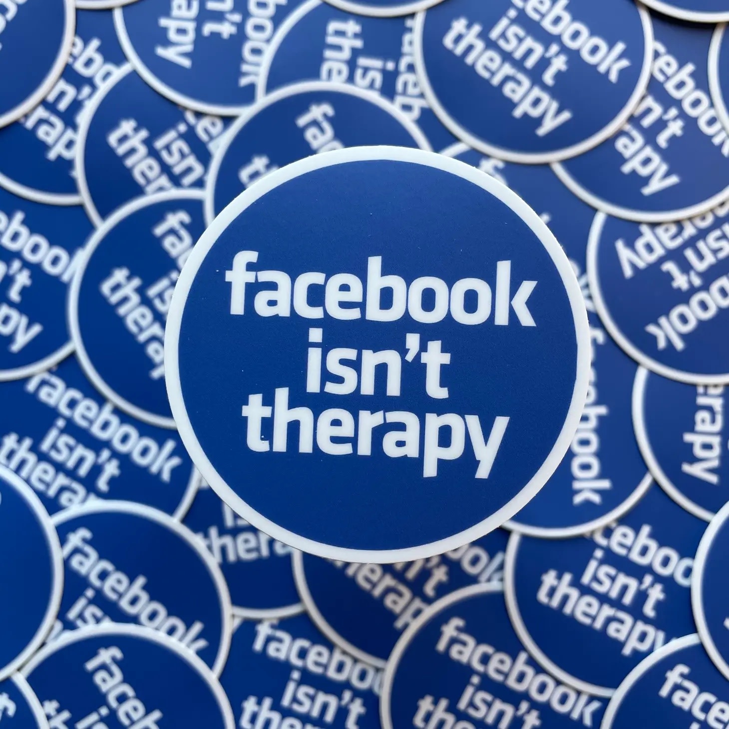 Facebook isn't therapy sticker - Golden Poppy