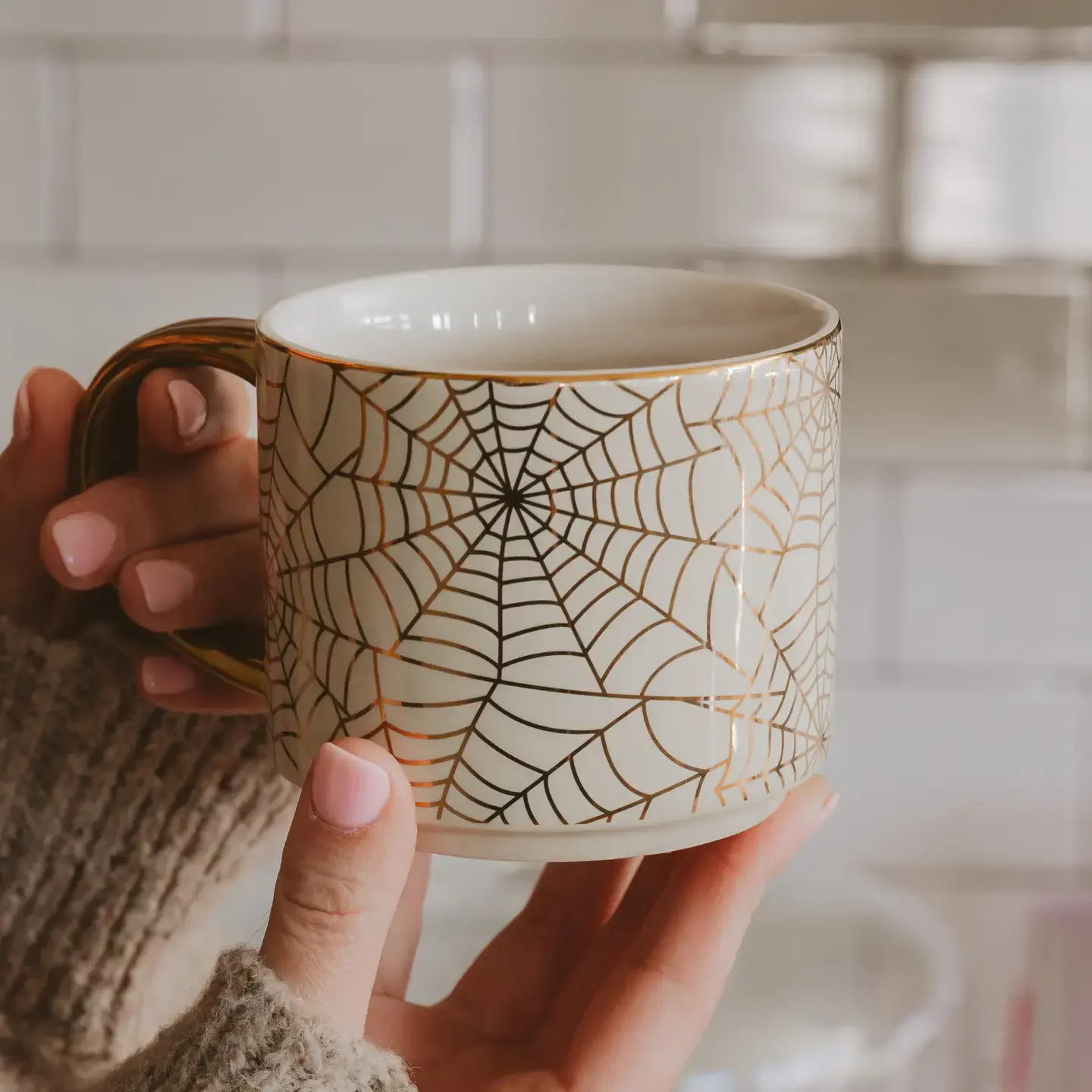 Spiderwebs 14oz. Coffee Mug - Golden Poppy