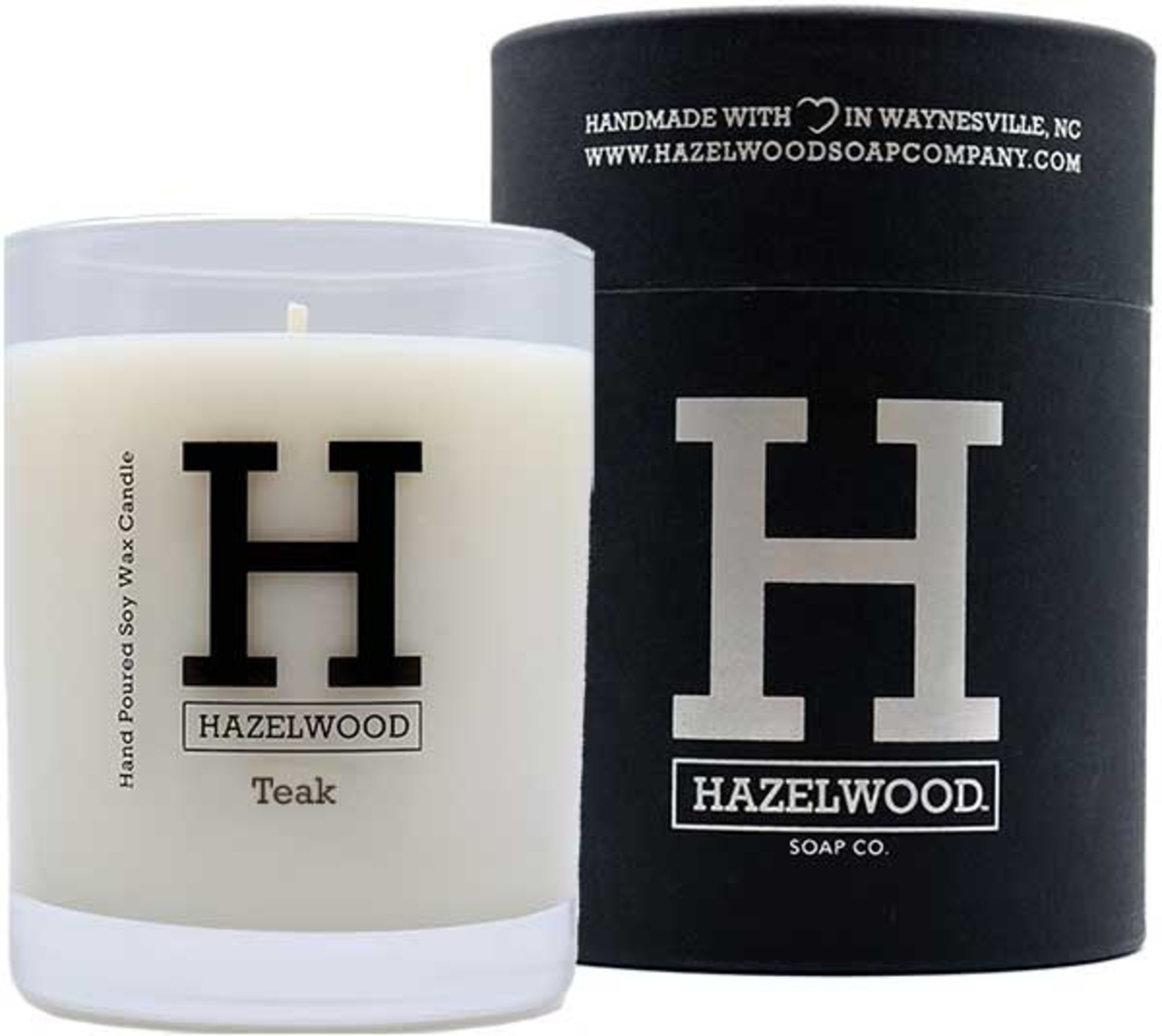 Hand Poured Soy Wax Candle Made in USA - Teak - Hazelwood
