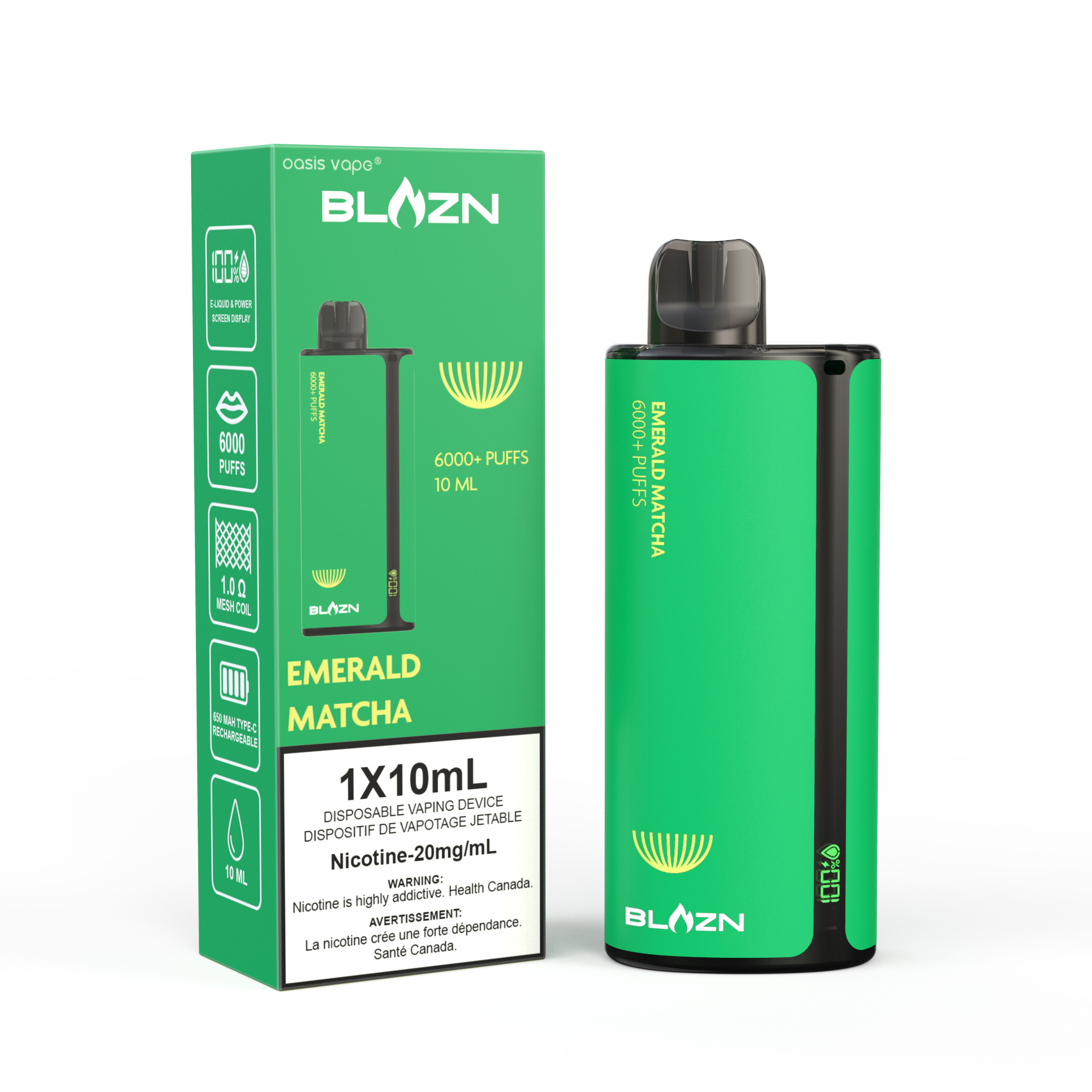 BLAZN 6000+ PUFFS EMERALD MATCHA - Lucky Vape