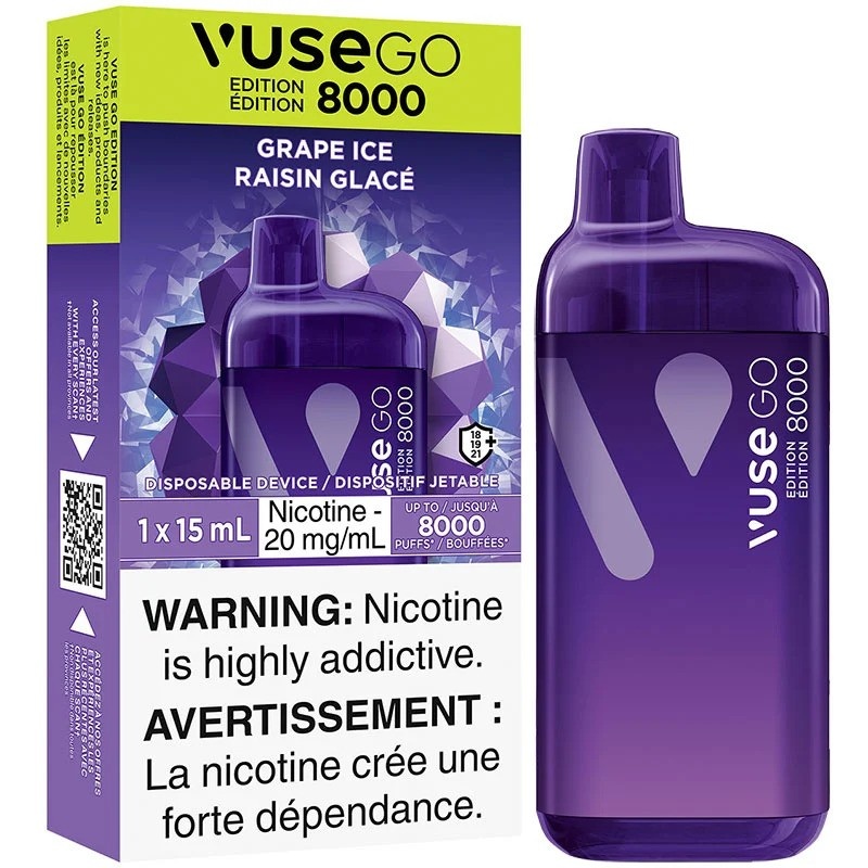 VUSE GO 8000 Grape Ice 20mg - Lucky Vape