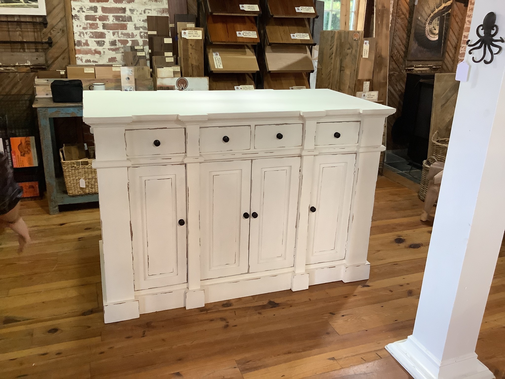 White Island 4 Doors & Drawers 60.5"Wx30"Dx40"H - Old Wood Delaware