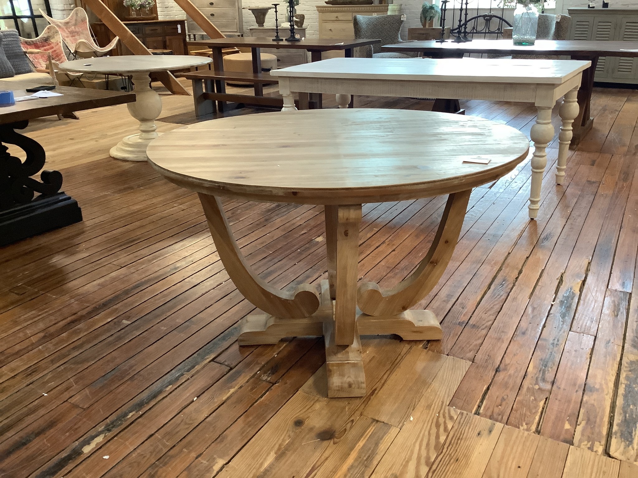 Forty West Designs Parker Dining Table 48"Round - Old Wood Delaware