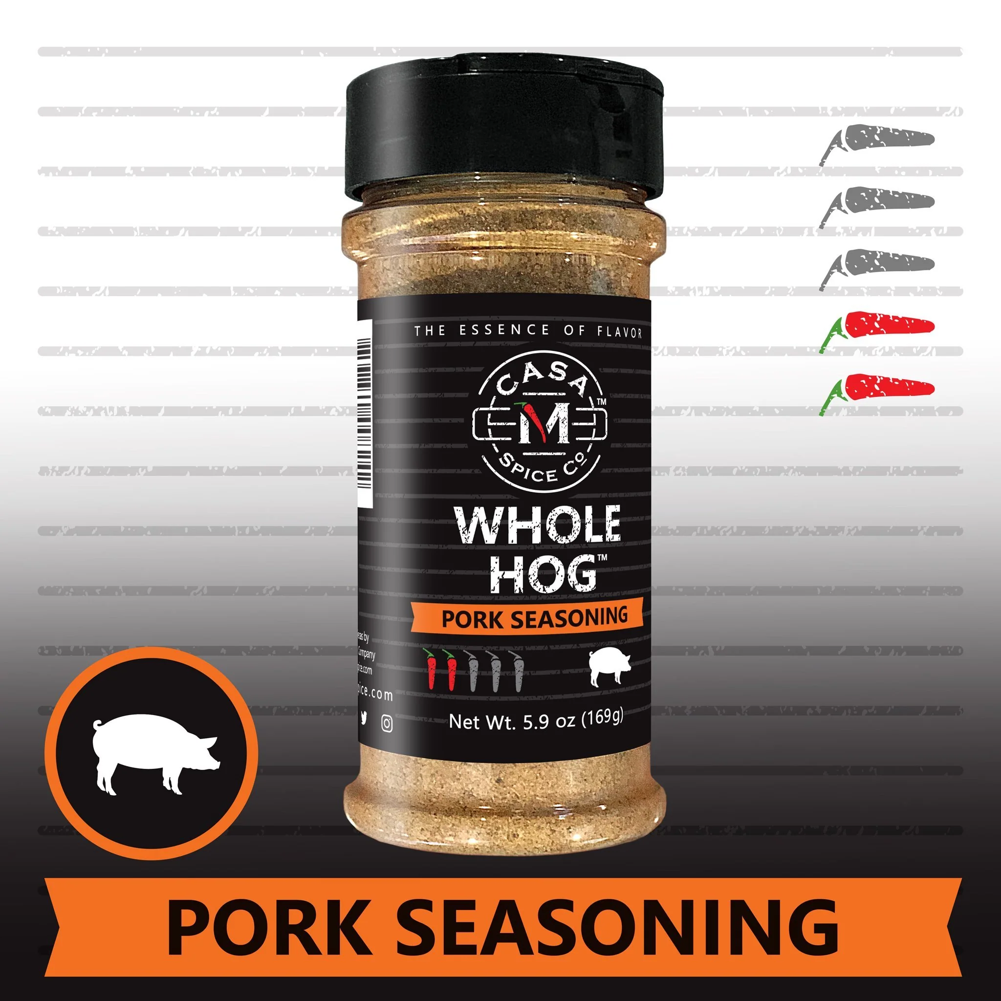 Whole Hog Seasoning 5 oz. Shaker - Max Porter