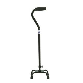 QUAD CANE SMALL BASE WITH OFFSET, BLACK - Sunshine Medical Equipment