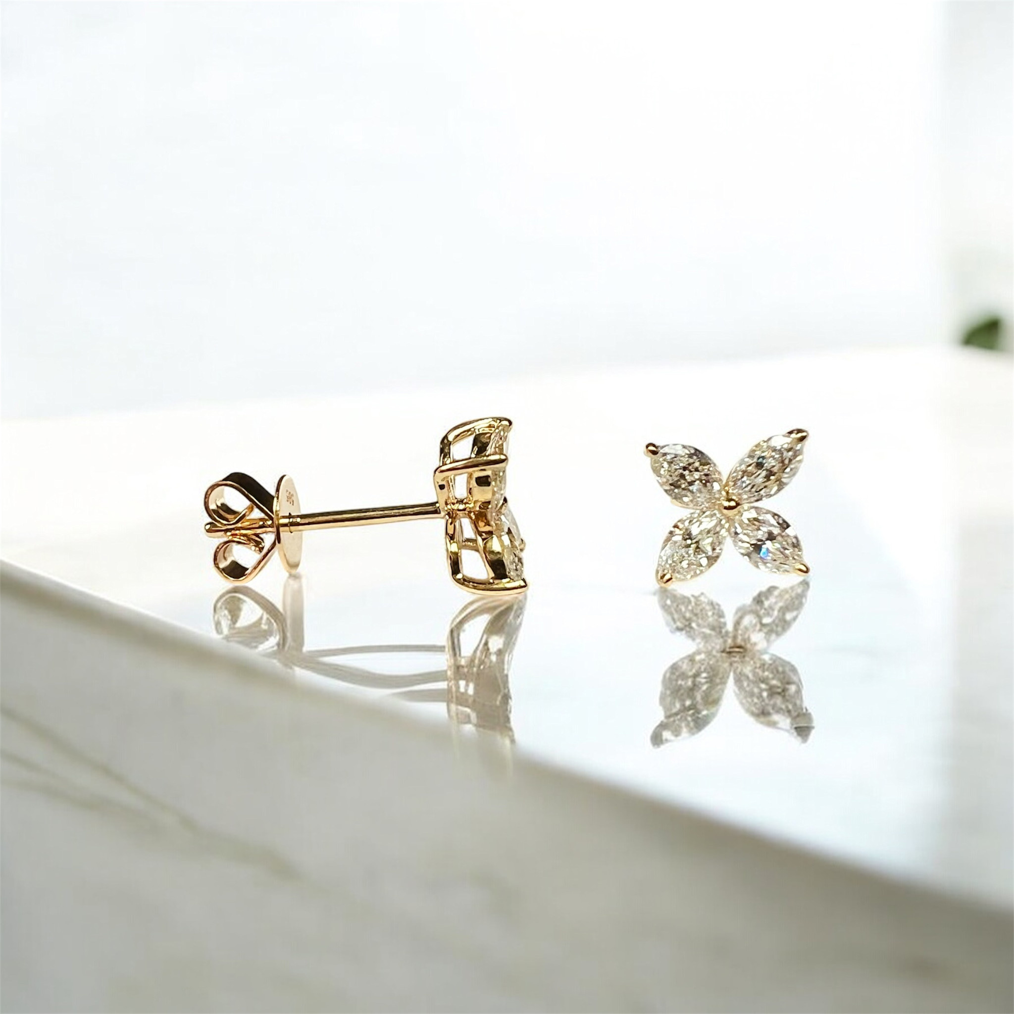 Flora Brilliance Diamond Studs - Ocean Fine Jewellery