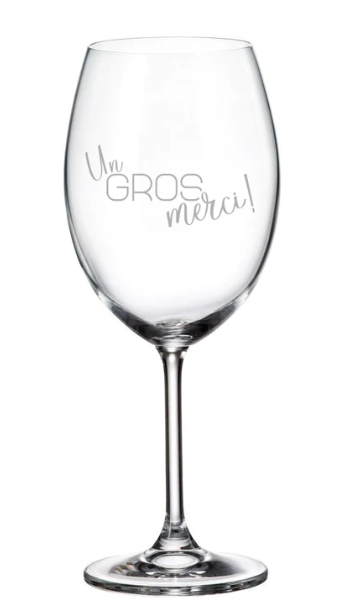 Verre gravé 20 oz - Un gros merci - Vin - Boutique L'effet bulles