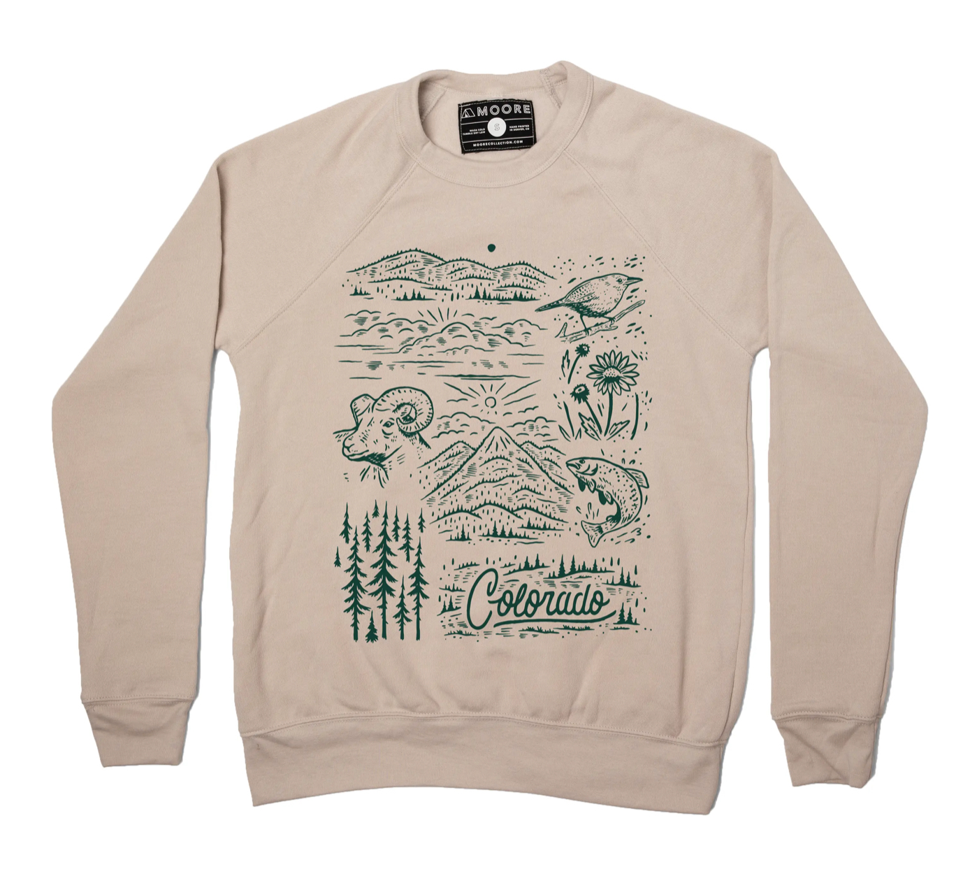 Moore Collection Moore Colorado Design Crewneck - Columbine Corner
