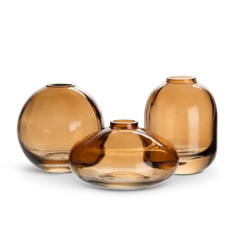 Small Amber Bud Vase - Avenue B Home Decor