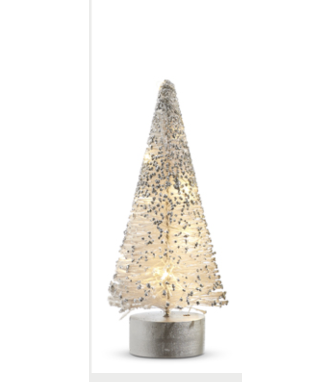 Lighted White Bottle Brush Tree - Bell Farm Shops
