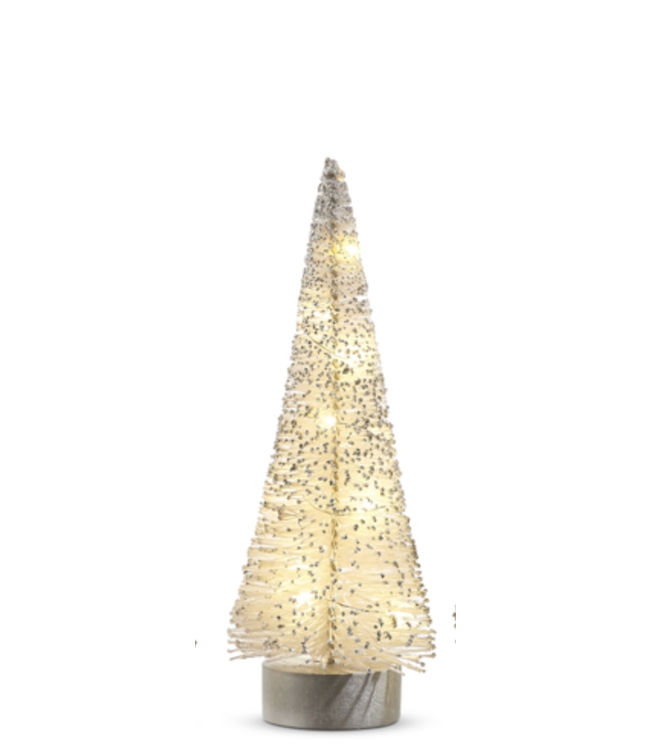 Lighted White Bottle Brush Tree - Bell Farm Shops