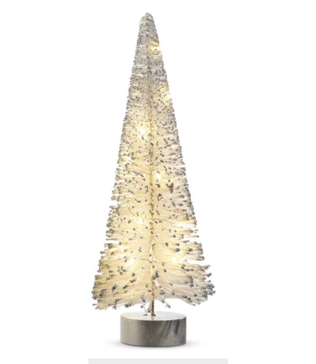 Lighted White Bottle Brush Tree - Bell Farm Shops
