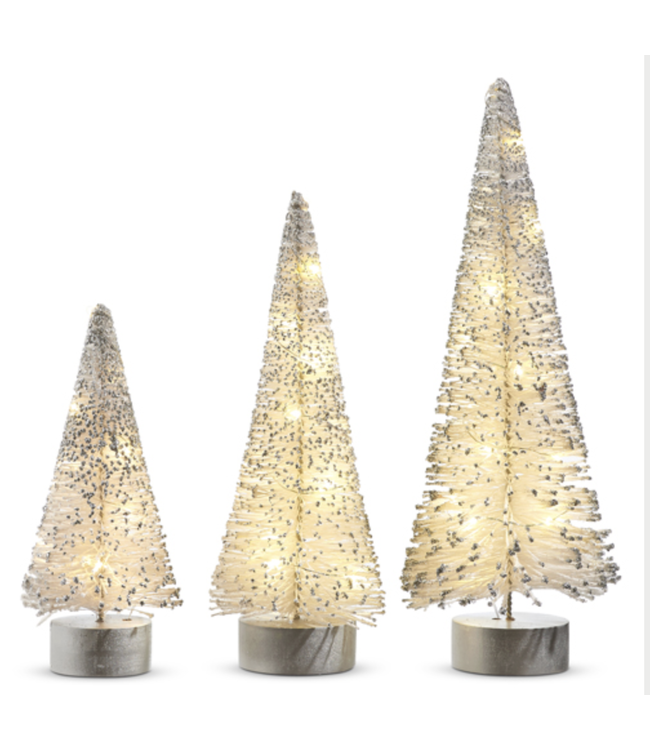 Lighted White Bottle Brush Tree - Bell Farm Shops