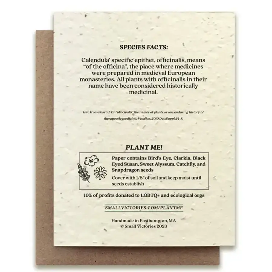 Plantable WF Seed Card - Calendula - Bell Farm Shops