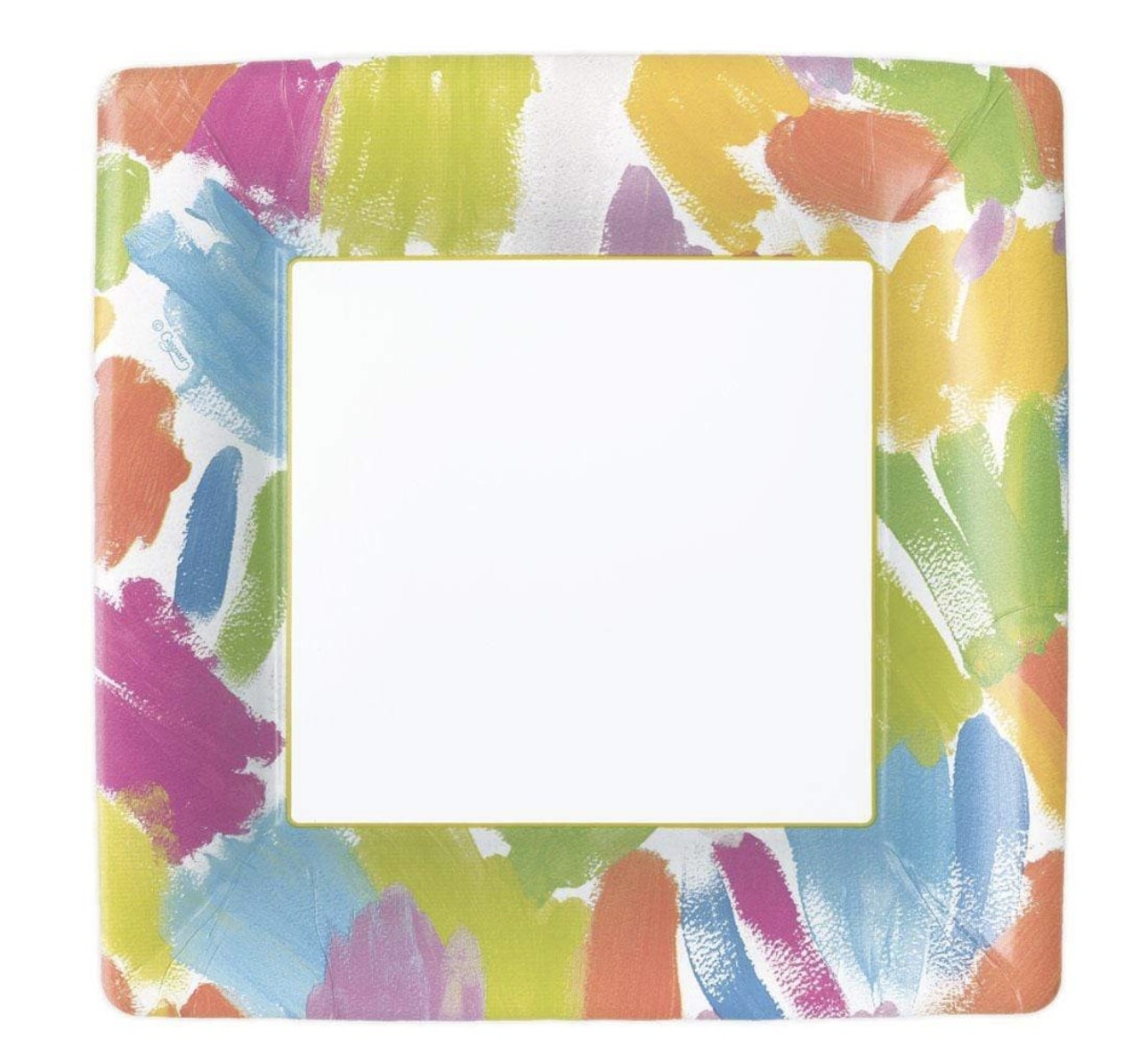 Caspari - BRUSHSTROKE SQ - DINNER PLATES SQUARE - Picket Fences Home Decor