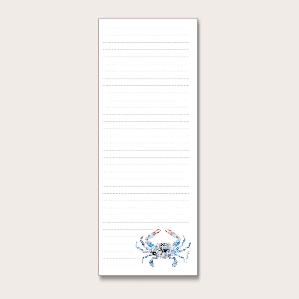 Blue Crab Refrigerator Notepad - The Blue House
