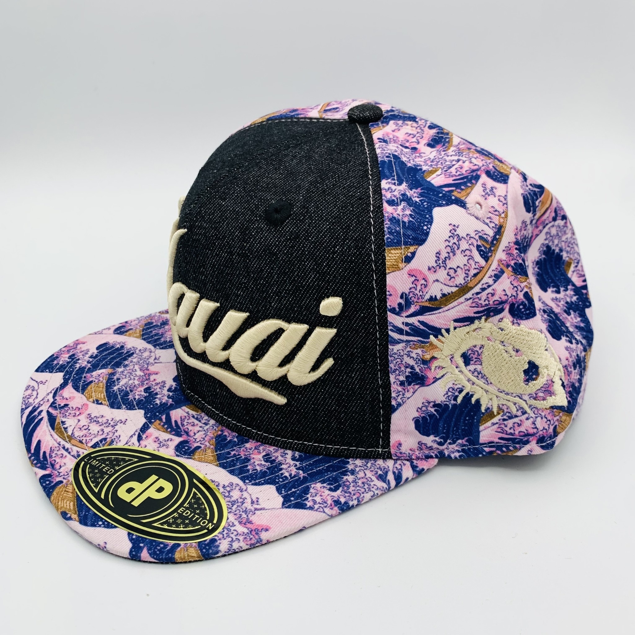 All Red Eye Clothing Japanese Ocean Waves Kauai Flat Bill - Alakoko Shop