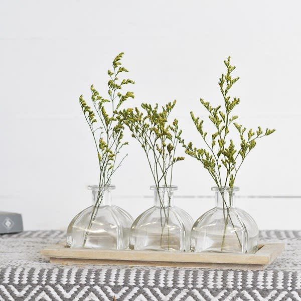 Wood Tray Set of 3 Vases - Mickler & Co. Design Studio
