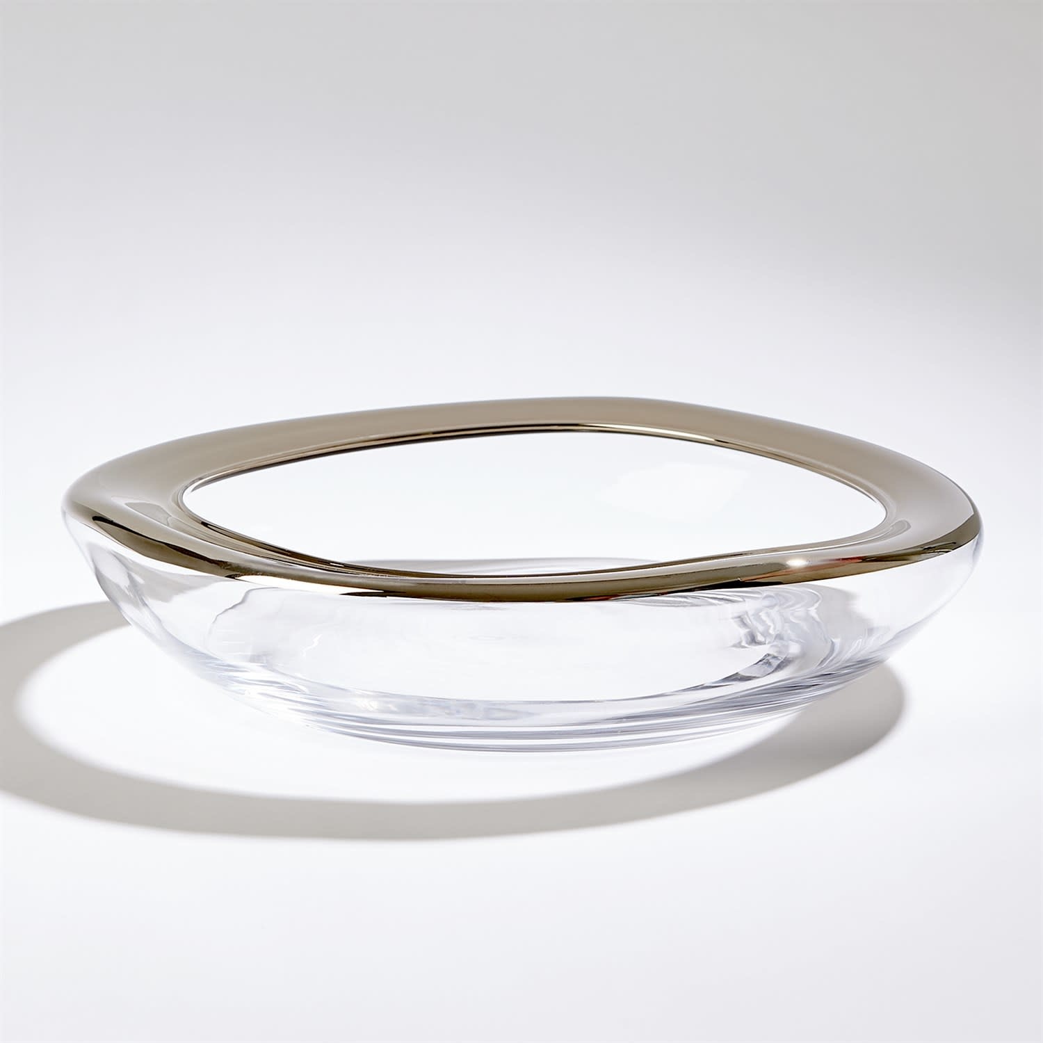 Organic Glass Bowl Gold Rim - Mickler & Co. Design Studio