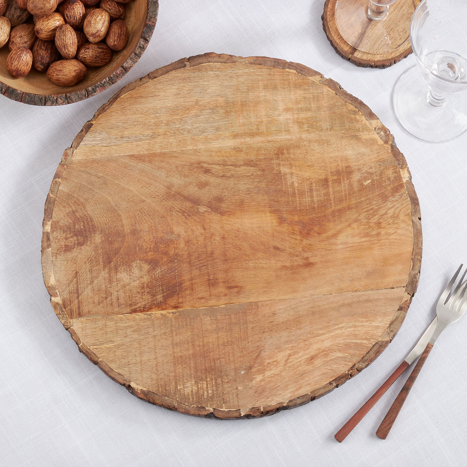 Wooden Charger Bark Live Edge - Mickler & Co. Design Studio
