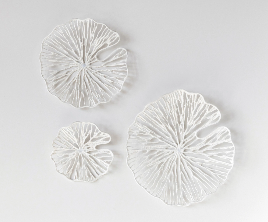 Handmade Sculpted Coral Wall Decor - Set of 3 - Mickler & Co. Design Studio