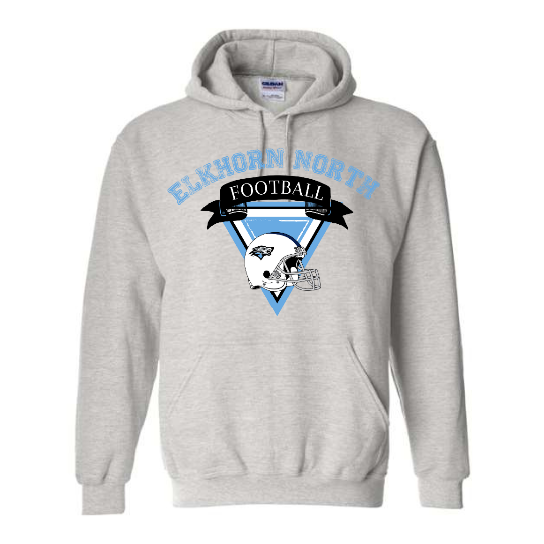 ENHS Football Banner Hoodie - Ash & Ash Co