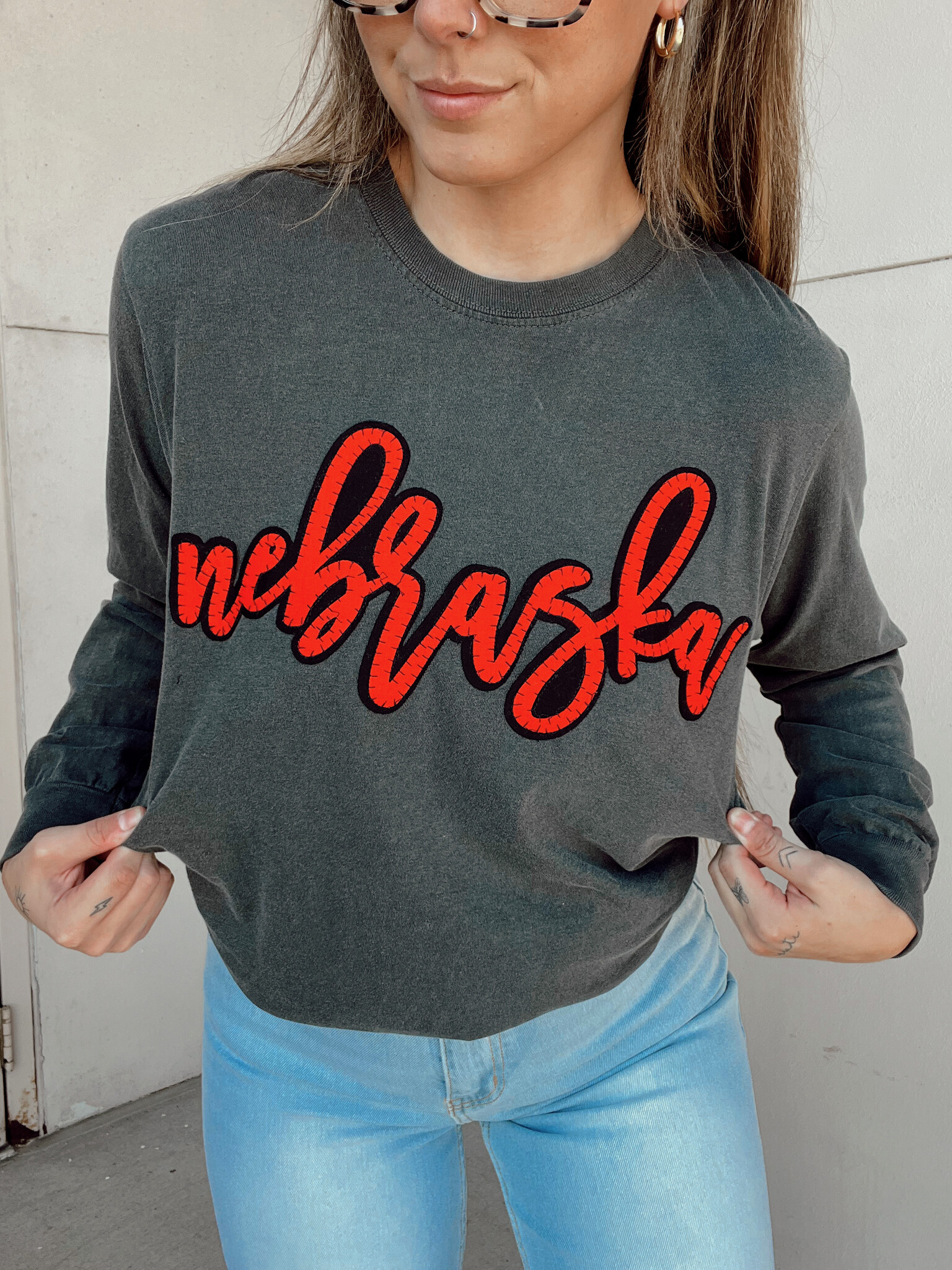 Cursive Nebraska Thin Long Slv - Ash & Ash Co