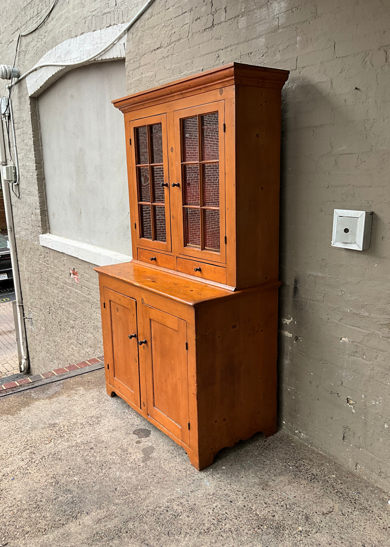 Antique Pine Step Back Cabinet - GoodWood