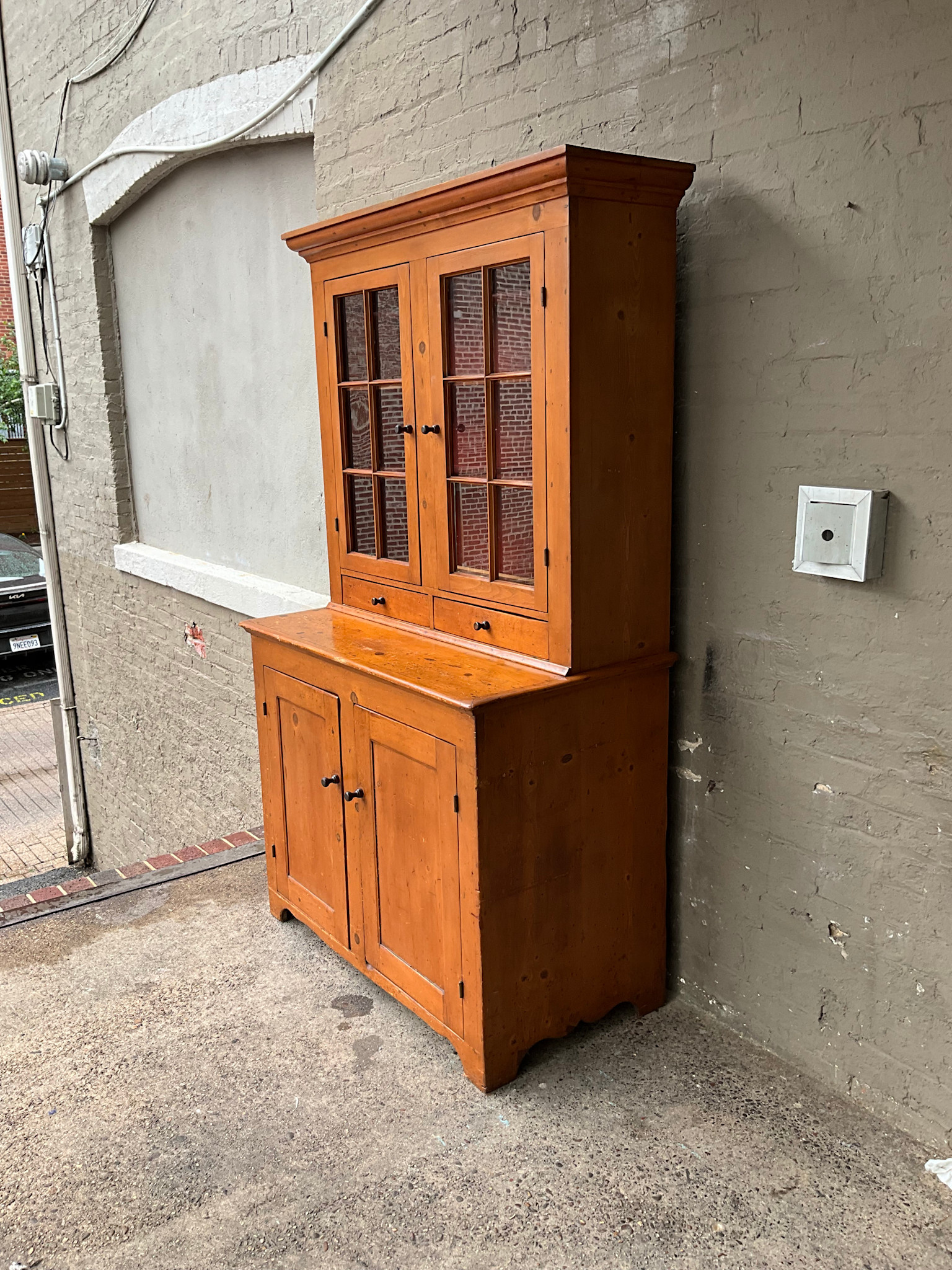 Antique Pine Step Back Cabinet - GoodWood