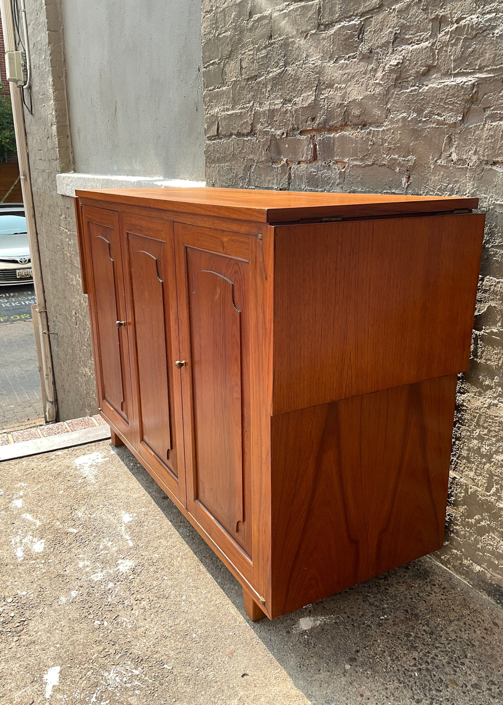 Modern Teak Drop Leaf Server - GoodWood