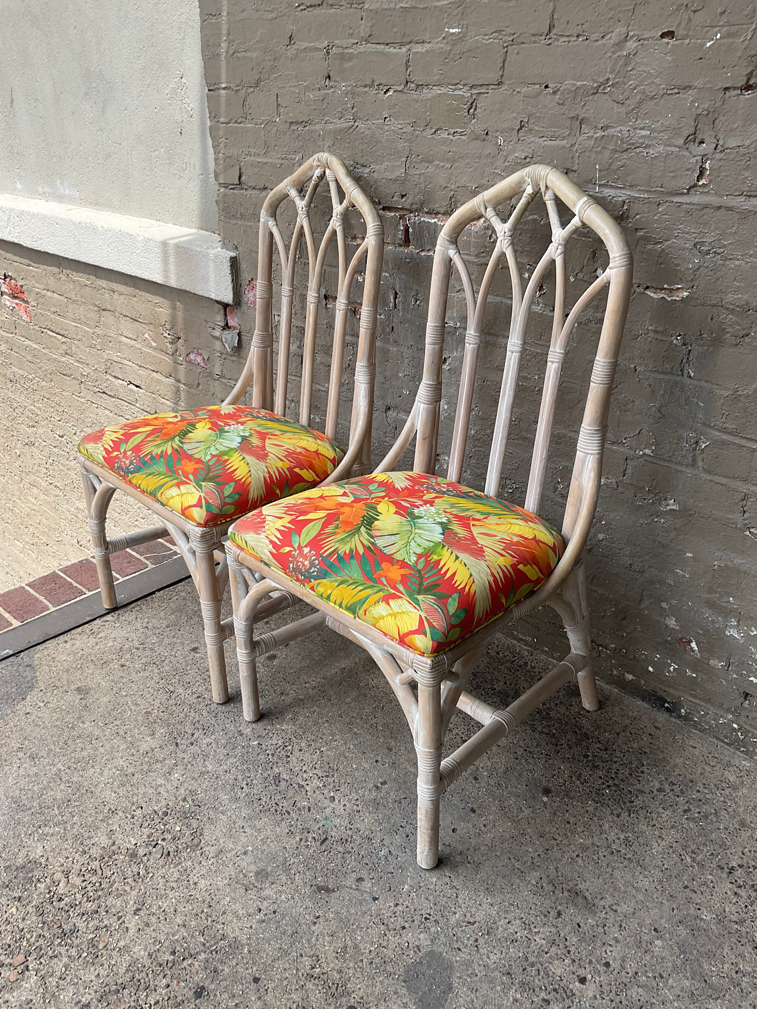 Pair of Painted Rattan Chairs - GoodWood