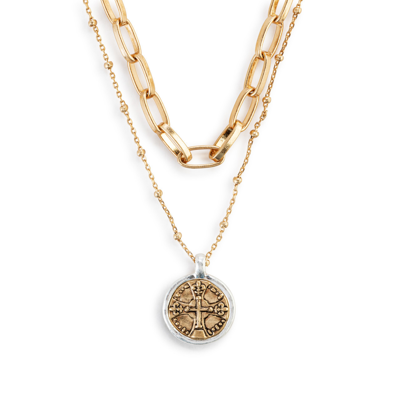 Demdaco Wrapped in Prayer Layer Necklace - Gold - Two & A Half Sisters