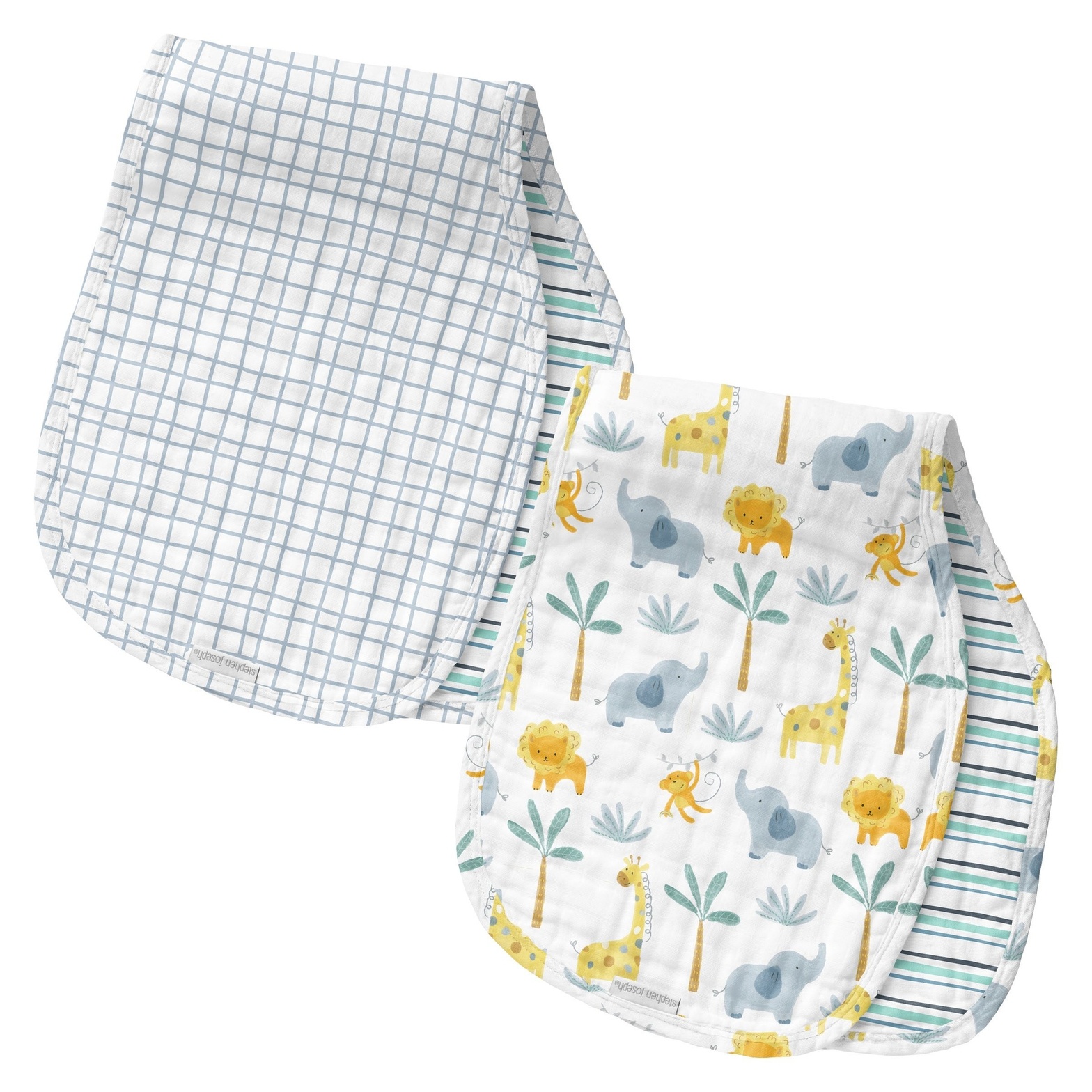 Stephen Joseph- Burp Cloth Set Zoo - Two & A Half Sisters