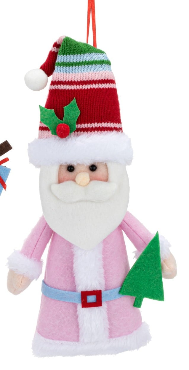Demdaco-Plush Santa Ornament - Two & A Half Sisters