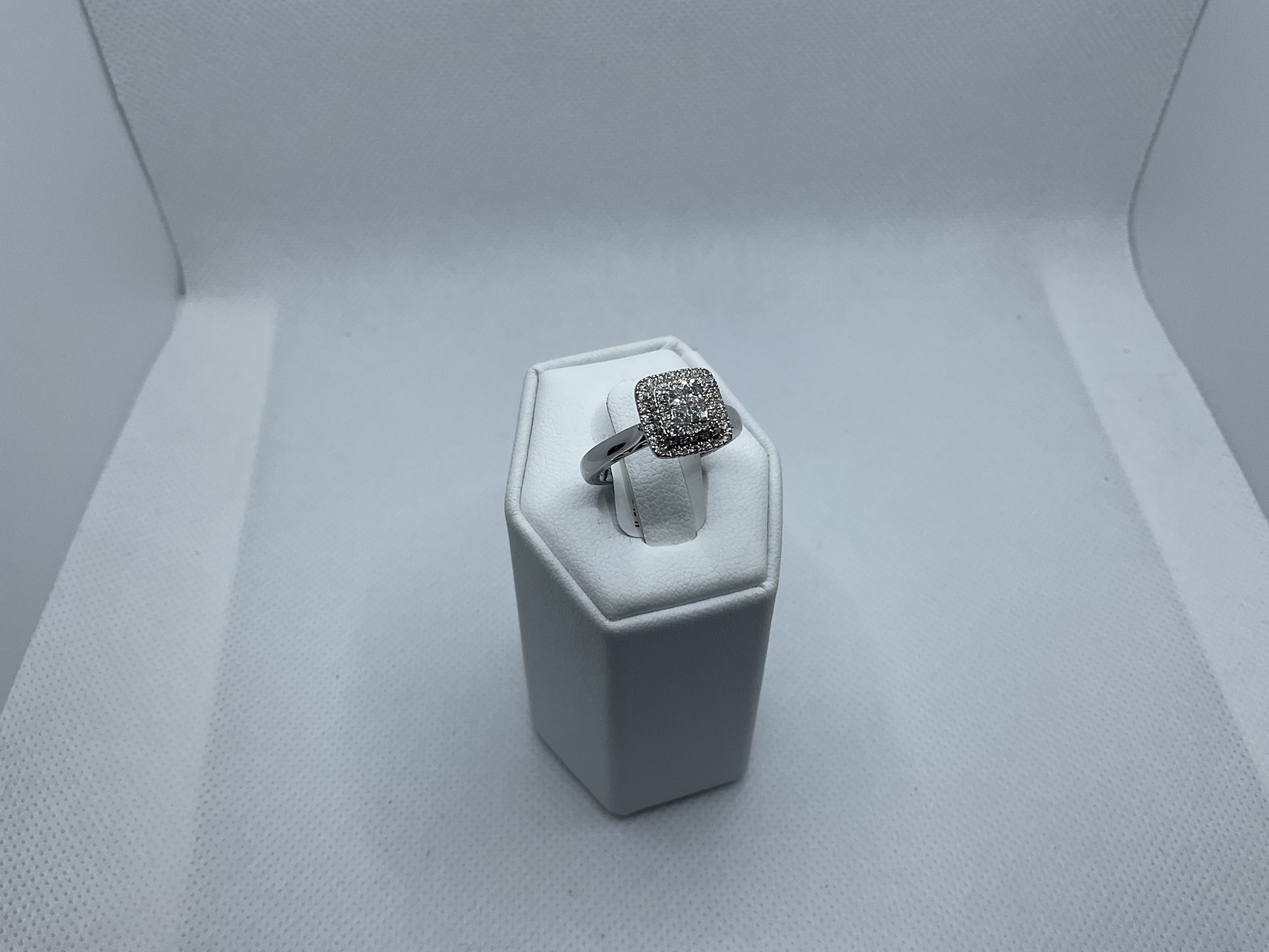 Jordans Multi Stone Square Halo .50 cttw Ring sz 7 - Jordan's of Dunn