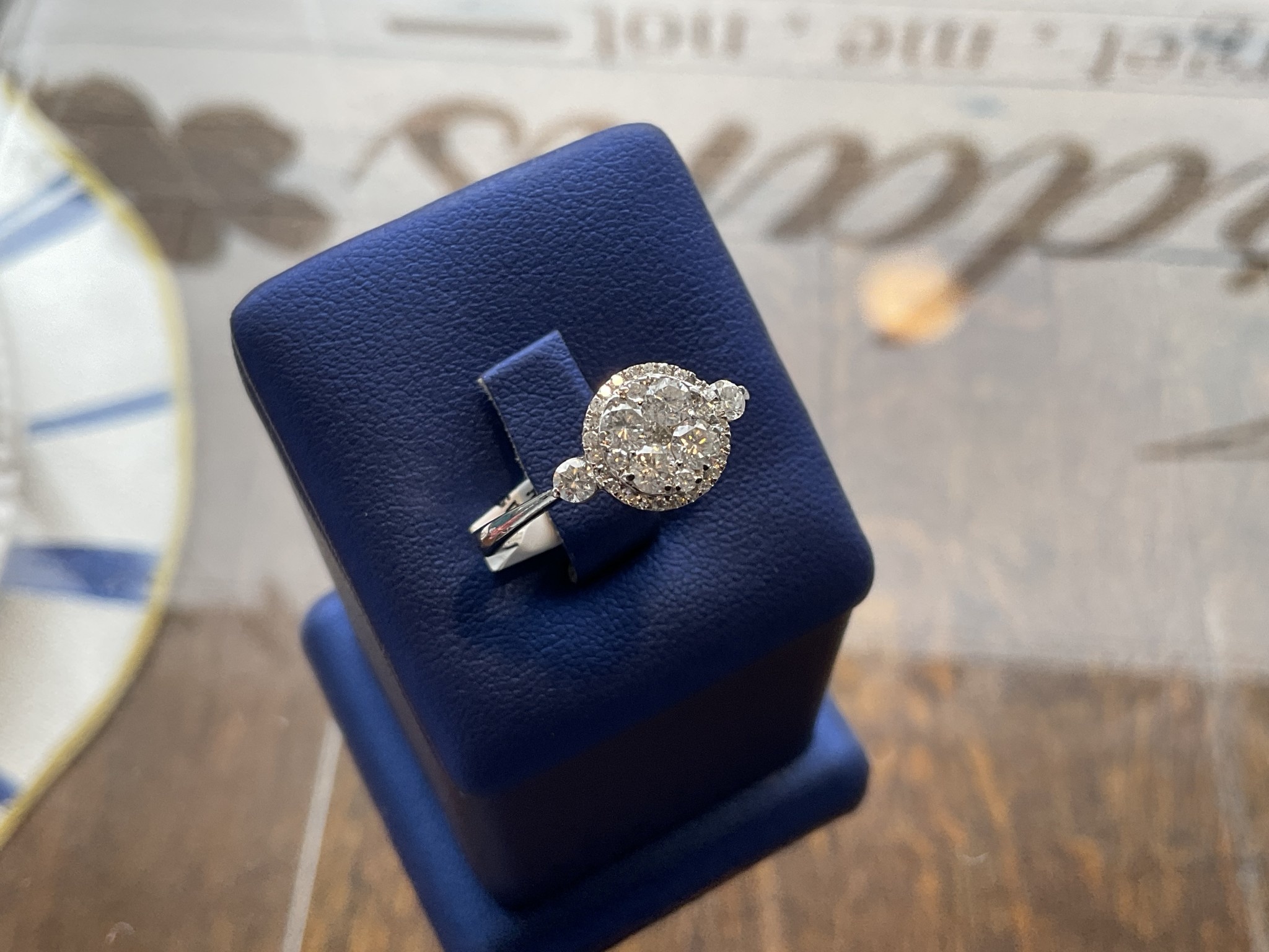 Jordans Bridal Cluster Ring 0.85 cttw 14kwg - Jordan's of Dunn