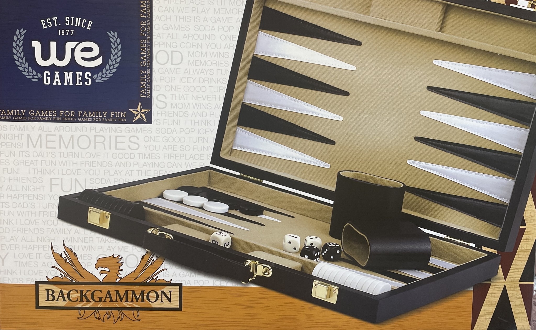 Backgammon, 15" Black And Beige Vinyl | Board Game | Le Maitre Du Jeu - Le Maitre Du Jeu Verdun