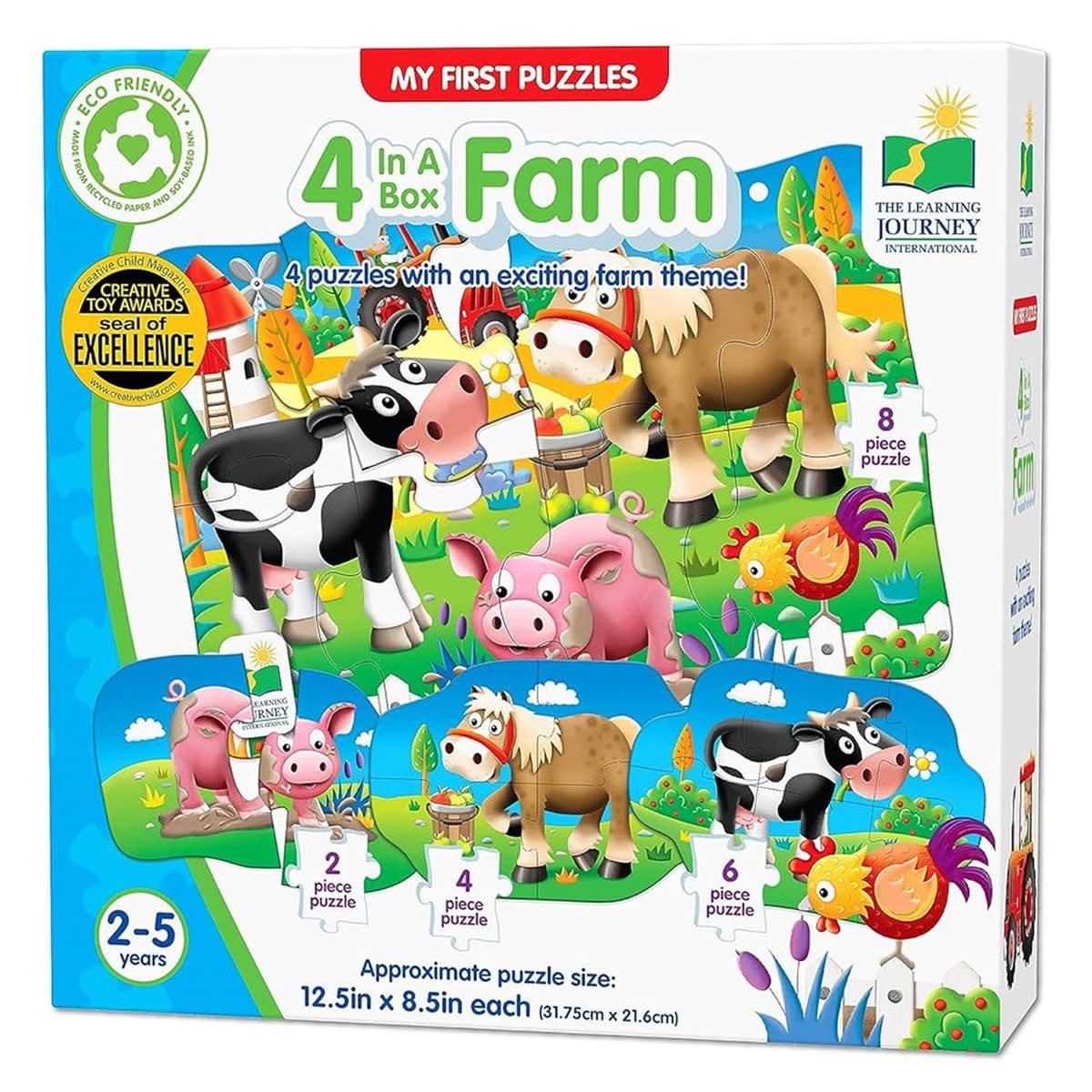 PUZZLE - MY FIRST PUZZLE SETS : 4 IN A BOX : FARM - Le Maitre Du Jeu Verdun