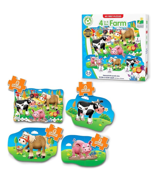 PUZZLE - MY FIRST PUZZLE SETS : 4 IN A BOX : FARM - Le Maitre Du Jeu Verdun