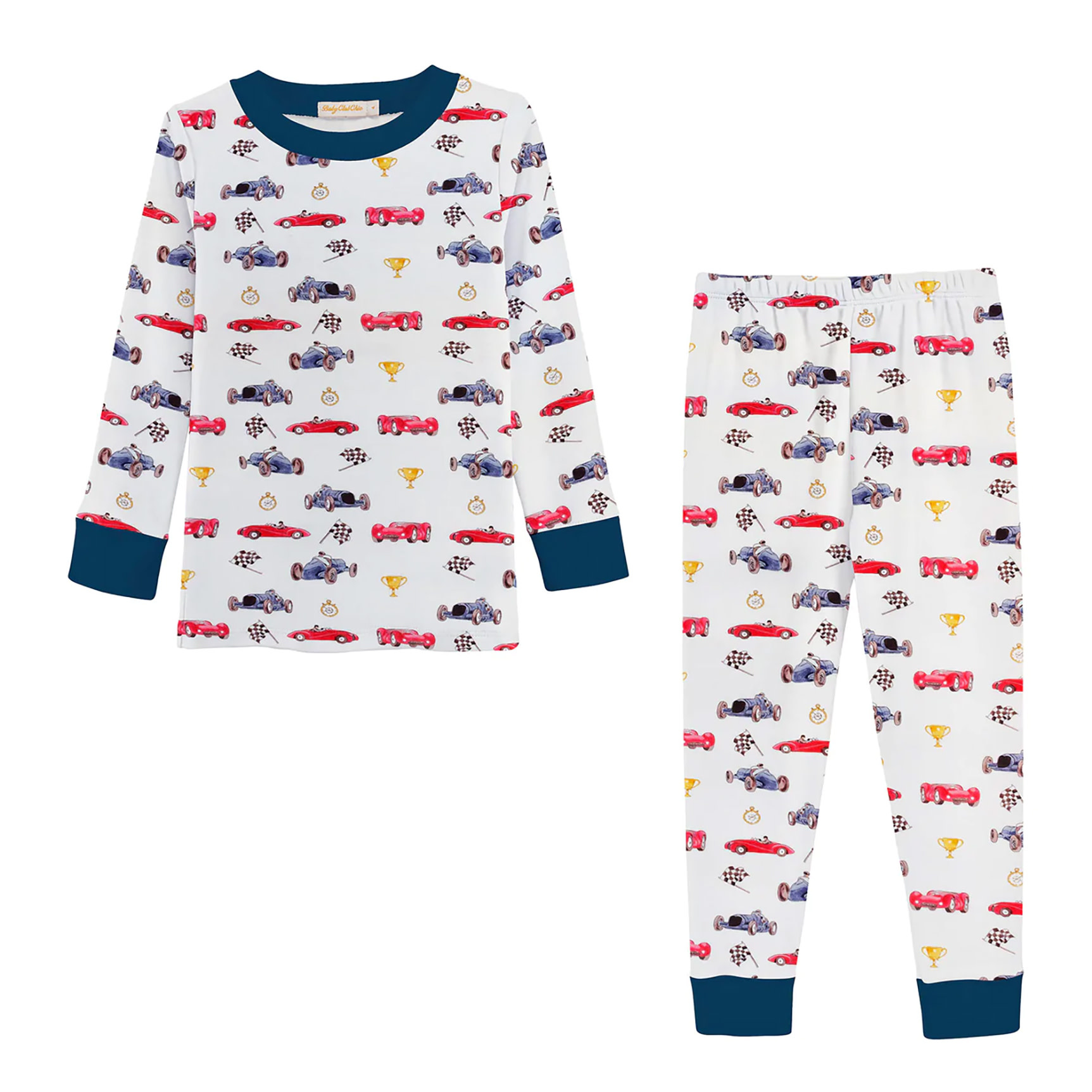 Vintage Racing Cars Kid Pajama Set - Blue Leaf Houston